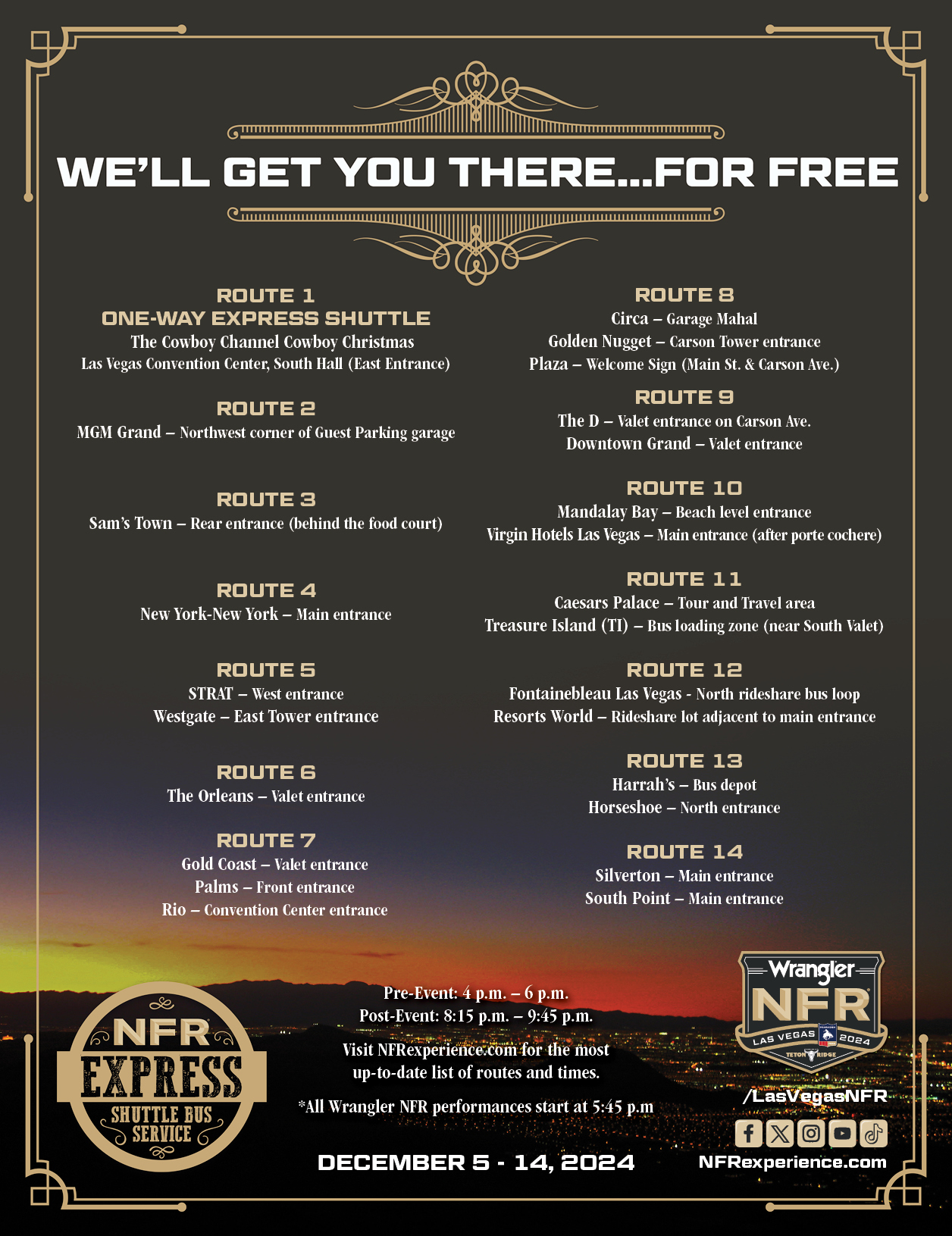 WNFR Free Shuttle from South Point Hotel & Casino